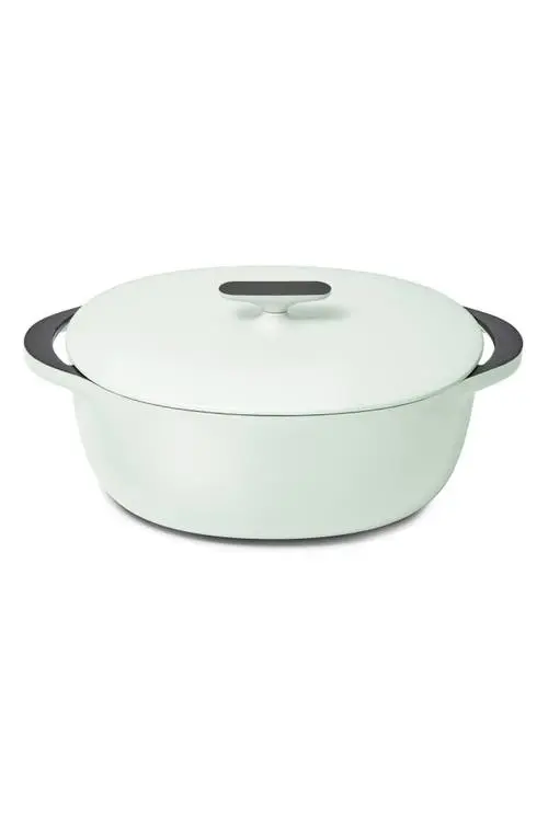 CARAWAY Enameled Cast Iron 8.5-quart Oval Dutch Oven With Lid - Light Mist