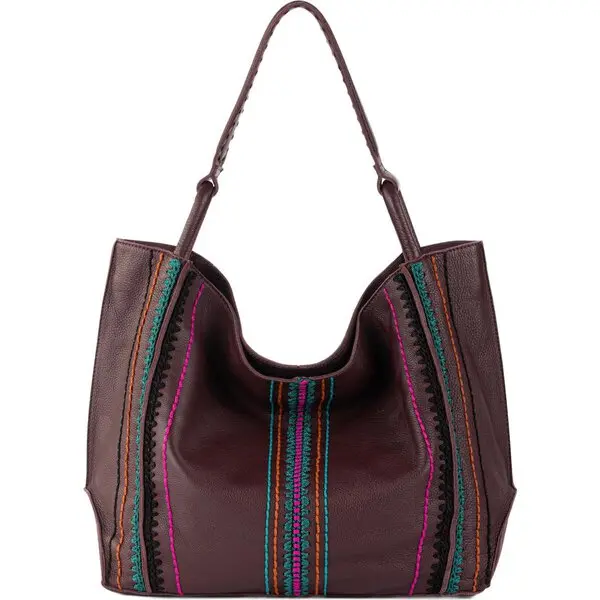 THE SAK Los Feliz Large Leather Tote Bag - Mahogany Multi Seminyak