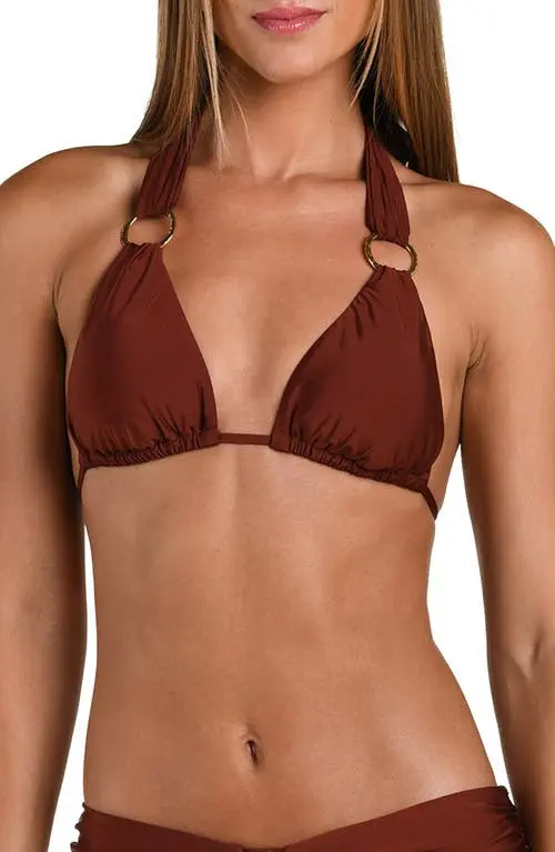 SUNSHINE 79 Solid Triangle Bikini Top - Mahogany