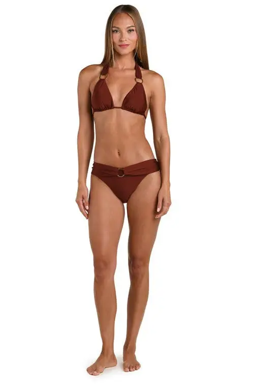 SUNSHINE 79 Solid Triangle Bikini Top - Mahogany