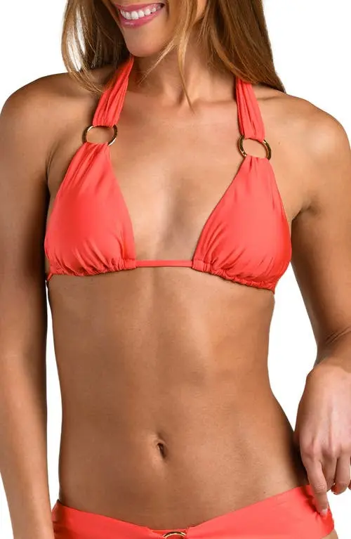 SUNSHINE 79 Solid Triangle Bikini Top - Shocking Orange