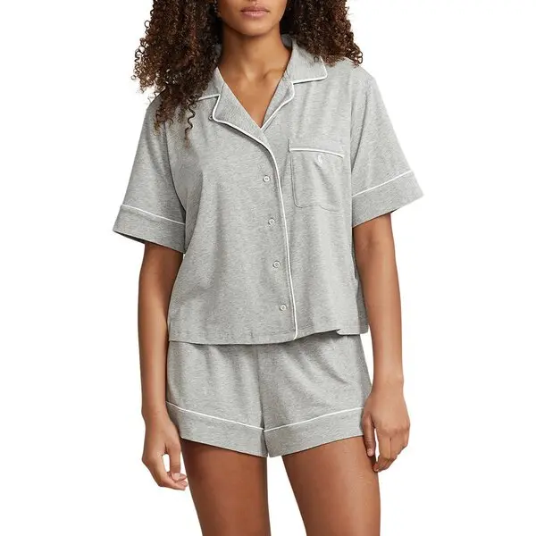 Polo Ralph Lauren Jersey Short Pajamas - Heather Grey
