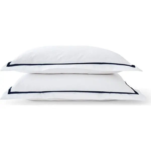 CHRISTY Beaumont Luxury Cotton Percale Pillowcases - Navy