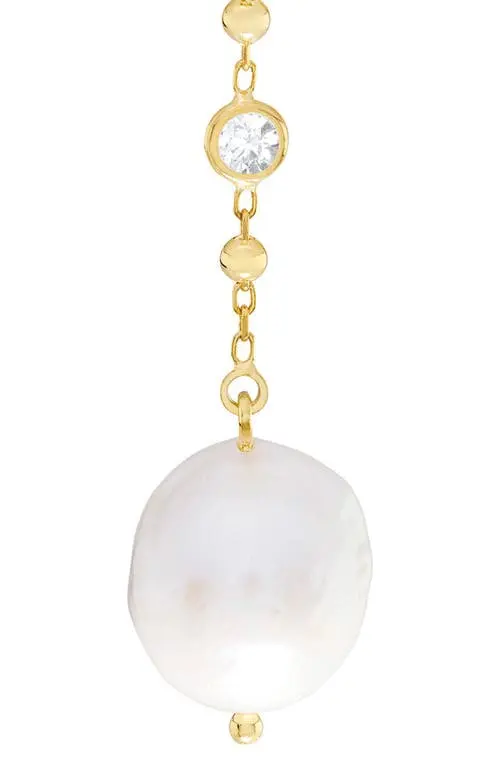 ATHRA LUXE Freshwater Pearl And Cubic Zirconia Drop Earrings