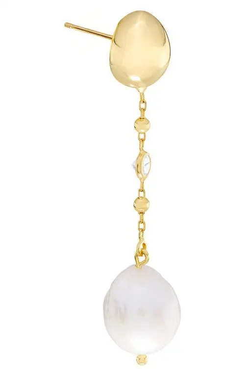 ATHRA LUXE Freshwater Pearl And Cubic Zirconia Drop Earrings