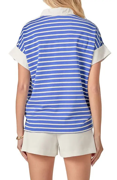 English Factory Stripe Polo Top
