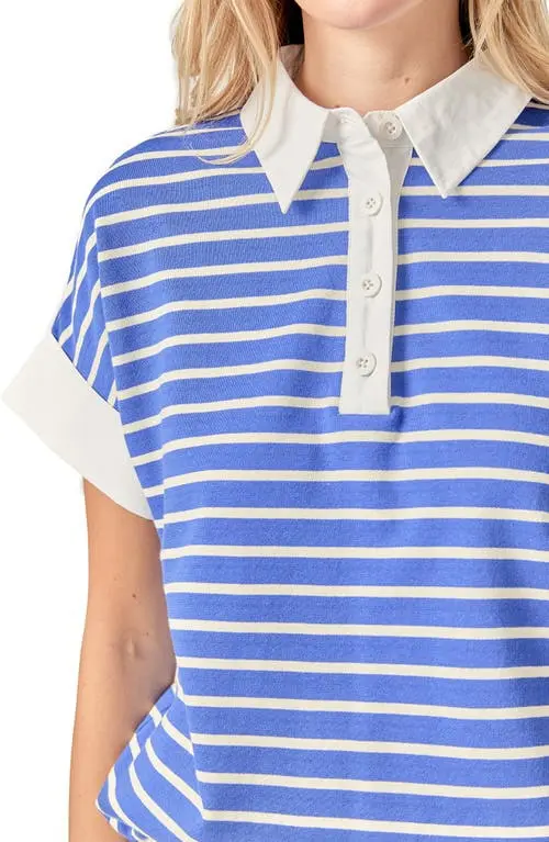 English Factory Stripe Polo Top