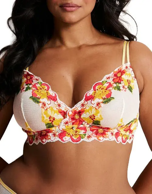 ADORE ME Martha Unlined Bralette Bra - Floral White