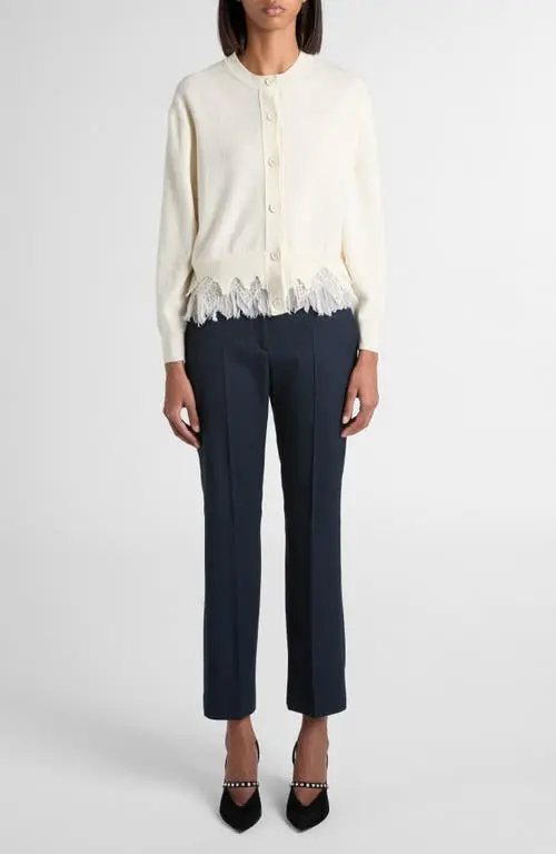 Alexander McQueen Cobweb Lace Shrunken Wool & Cashmere Cardigan