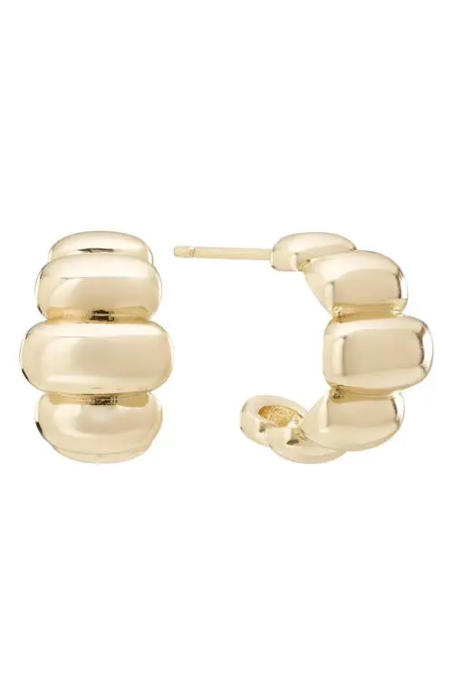 ATHRA LUXE Graduated Oval Hoop Earrings - Gold
