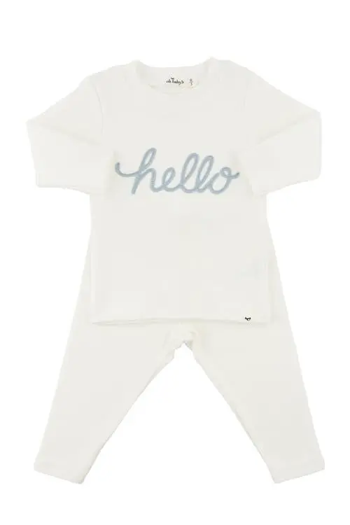 OH BABY! Embroidered Two Piece Set - Cream