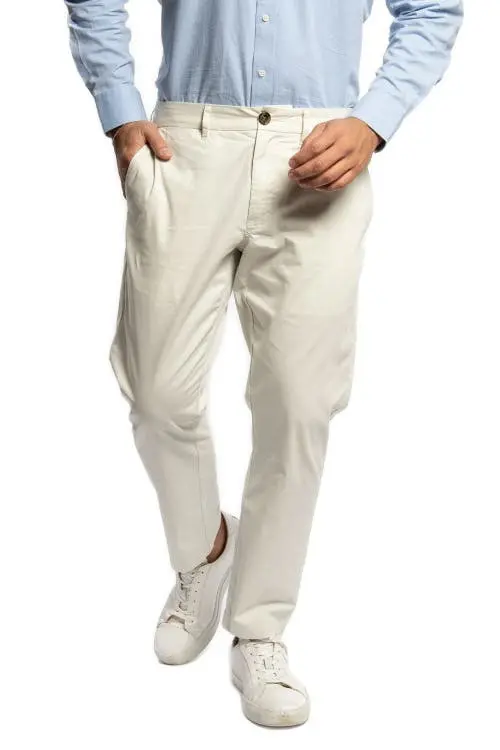 PETER MANNING NYC Lightweight Stretch Chinos Standard Fit - Stone