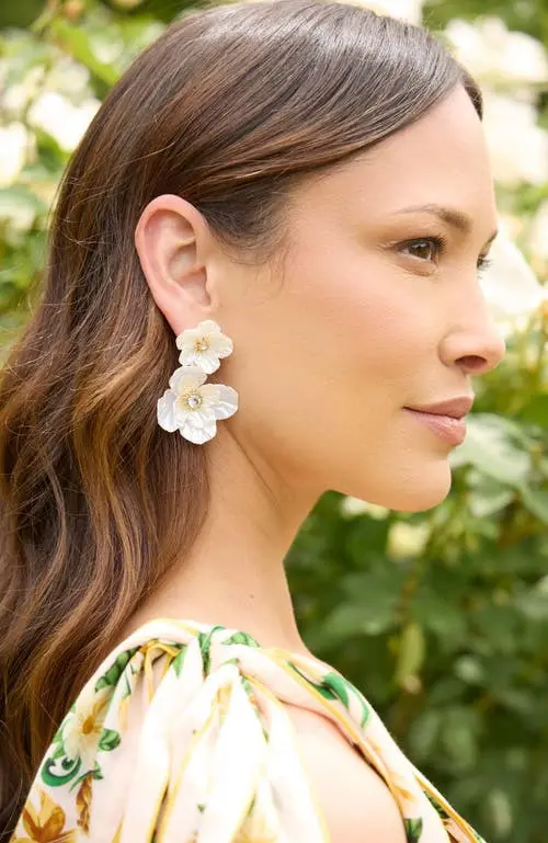 ALEX AND ANI New York Botanical Garden® 2-in-1 Poppy Statement Earrings