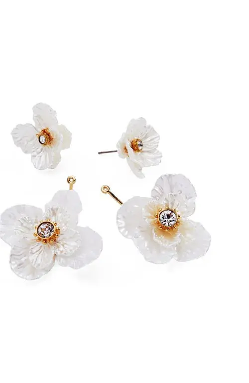 ALEX AND ANI New York Botanical Garden® 2-in-1 Poppy Statement Earrings
