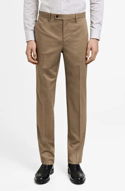 Mango Monaco Slim-fit Suit Pants - Medium Brown