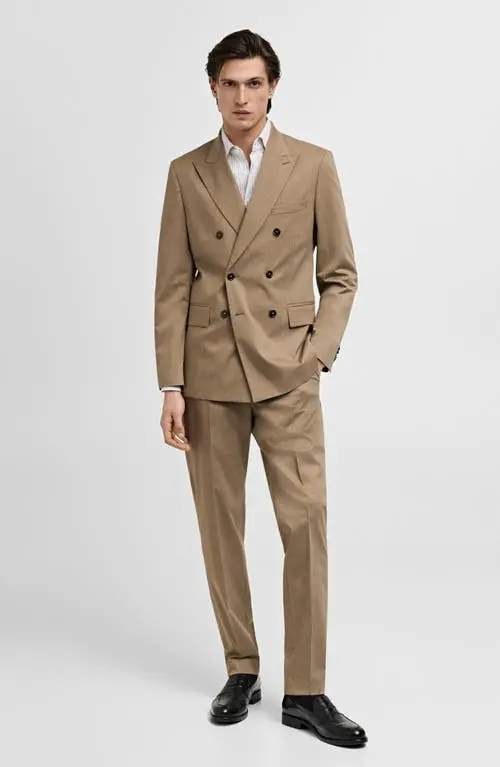 Mango Monaco Slim-fit Suit Pants - Medium Brown