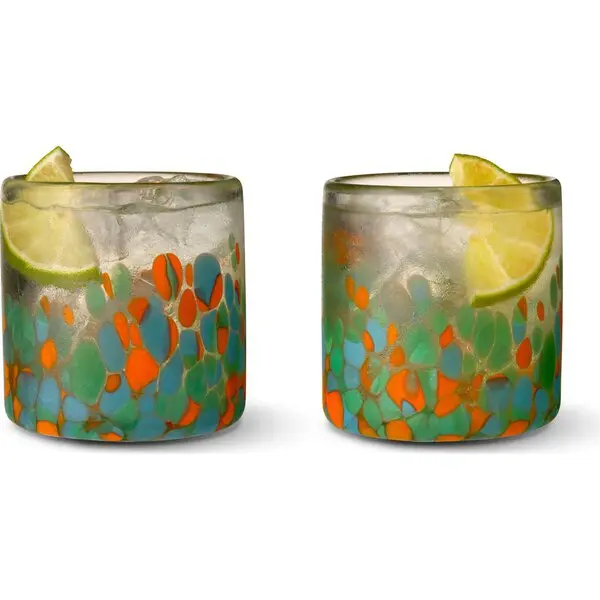 TWINE Segunda Vida Viajar Short Tumblers Set Of 2 - Multicolor