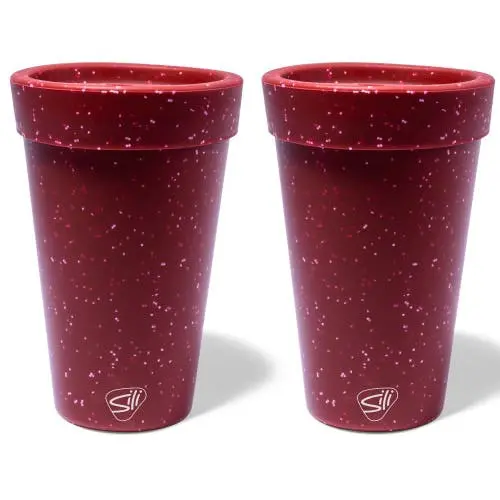 SILIPINT Silicone 16oz Coffee Tumblers 2pk - Red