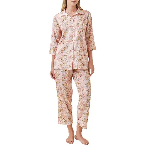 PAPINELLE Molly Cotton Sateen Crop Pajamas - Pink