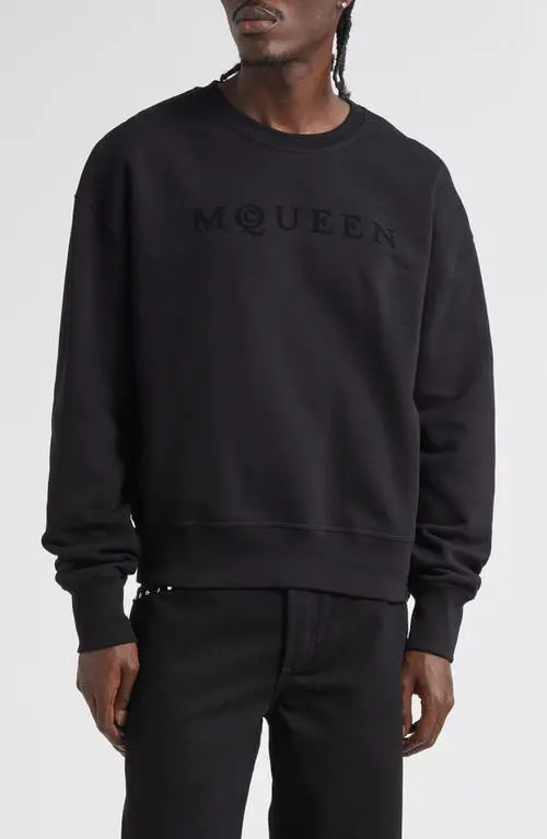 Alexander McQueen Logo Graphic French Terry Sweatshirt - Black /black