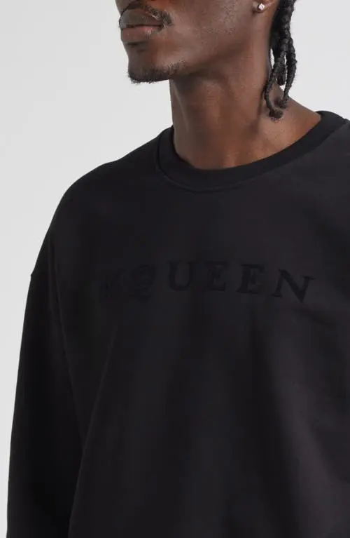 Alexander McQueen Logo Graphic French Terry Sweatshirt - Black /black