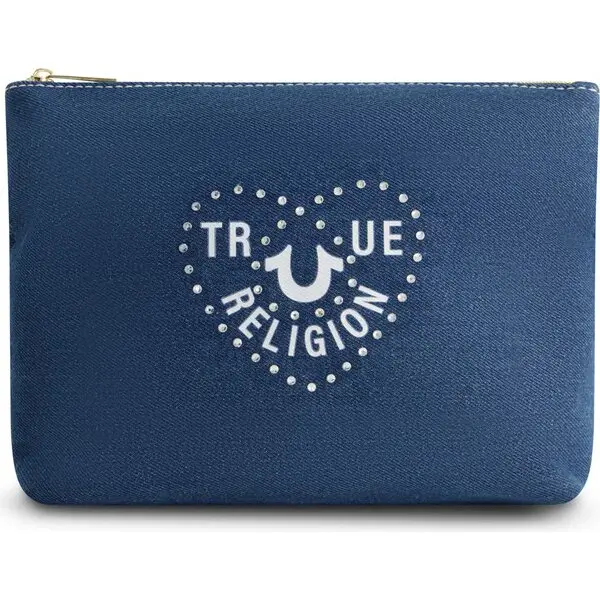 True Religion Zip Pouch With Logo