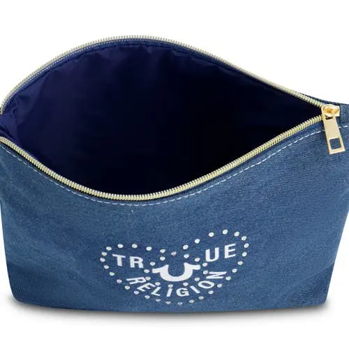 True Religion Zip Pouch With Logo