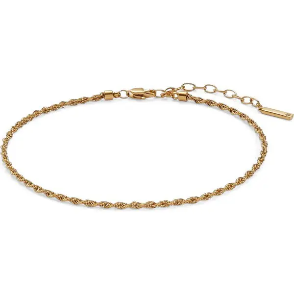 ALEX AND ANI Mini Rope Chain Anklet - Gold
