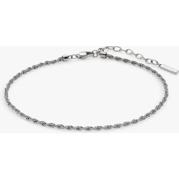 ALEX AND ANI Mini Rope Chain Anklet - Silver