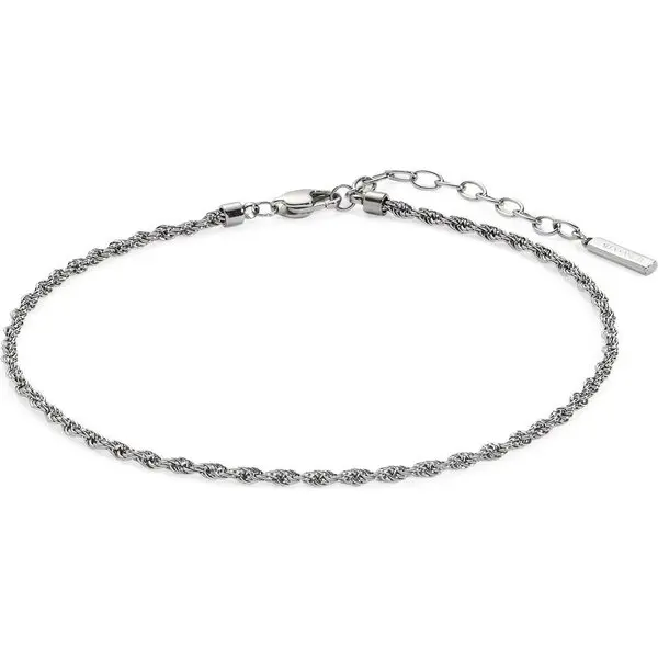 ALEX AND ANI Mini Rope Chain Anklet - Silver