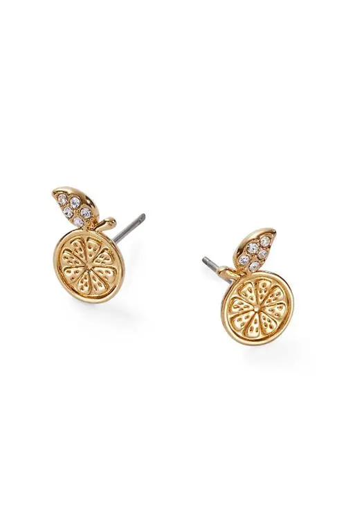 ALEX AND ANI Summer Fruits Orange Slice Stud Earrings