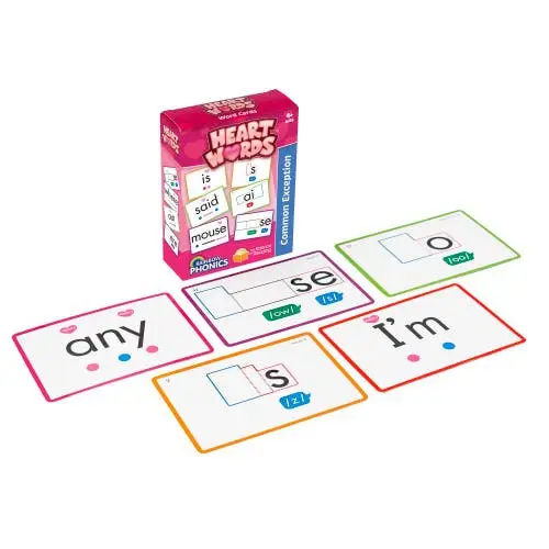 JUNIOR LEARNING X Rainbow Phonics Heart Word Flash Cards
