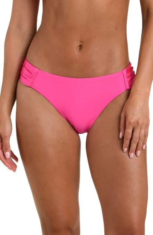 SUNSHINE 79 Solid Shirred Bikini Bottom - Pink