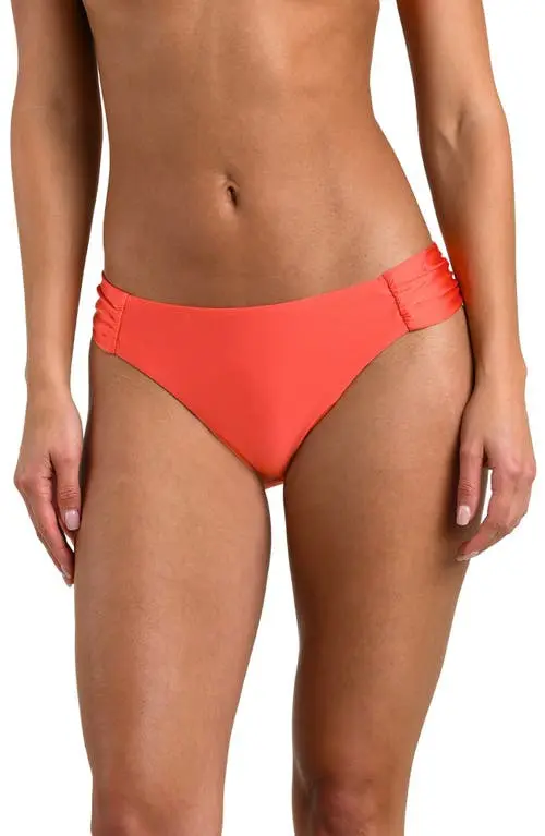 SUNSHINE 79 Solid Shirred Bikini Bottom - Shocking Orange