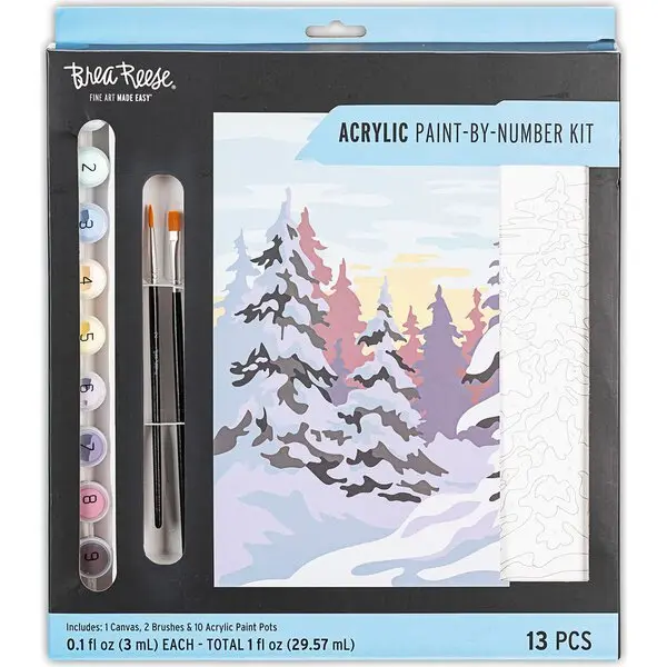 BREA REESE Acrylic Paintbynumber Kit Winter Wonderland - Multicolored