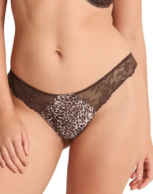 ADORE ME Haley Thong Panties - Animal Brown