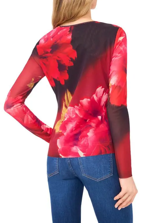 Ted Baker London Floral Mesh Top
