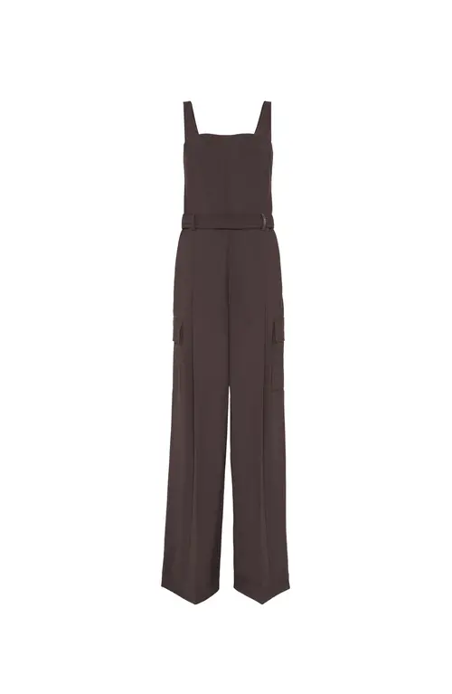 Brunello Cucinelli Wool Jumpsuit - Cocoa