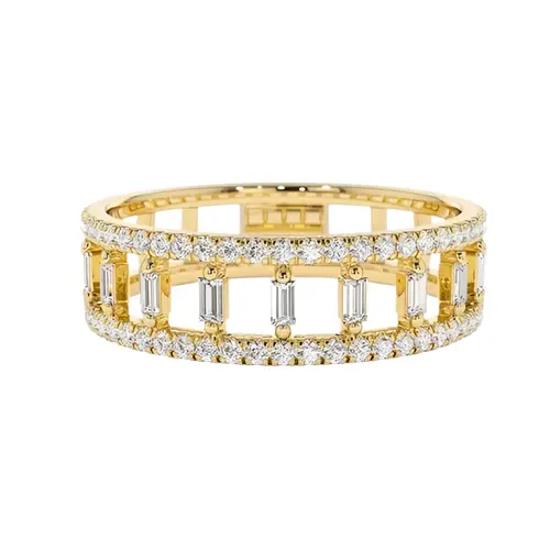 MAZIN JEWELS Link Pattern Band Ring - Gold