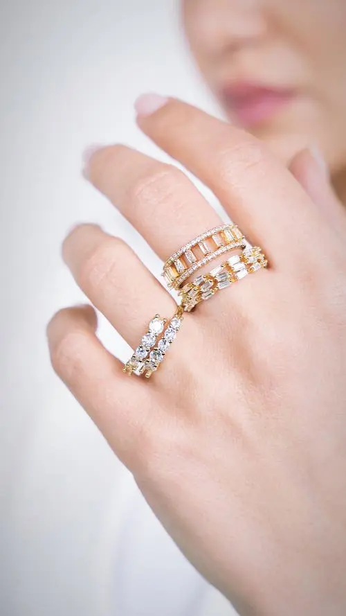 MAZIN JEWELS Link Pattern Band Ring - Gold