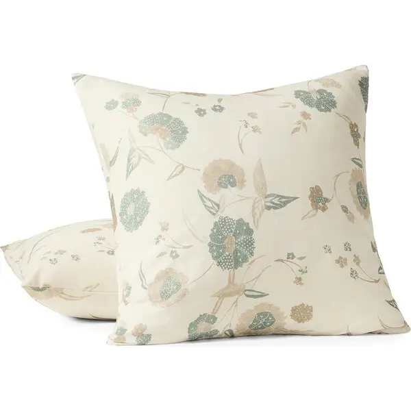 COYUCHI Aurora Floral Print Sham - Natural W/surf