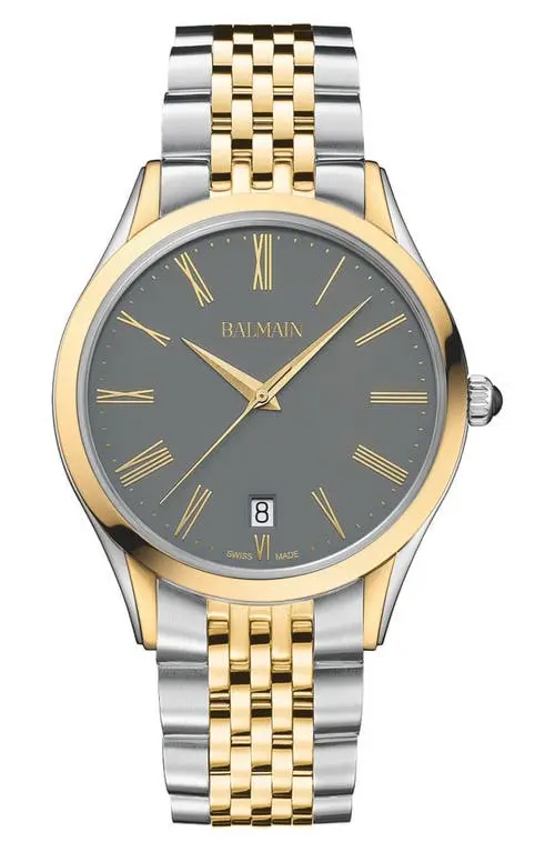 BALMAIN WATCHES Classic R Bracelet Watch - Two Tone/grey