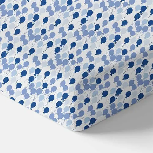 NORANI Organic Fitted Crib Sheet - Blue Balloons