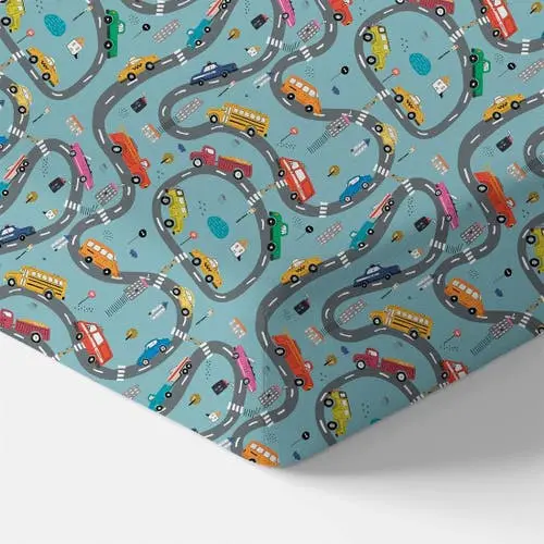 NORANI Organic Fitted Crib Sheet - Cars