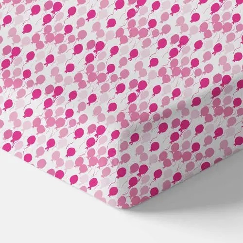 NORANI Organic Fitted Crib Sheet - Pink Balloons
