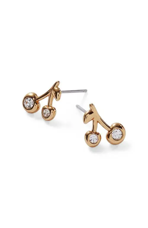 ALEX AND ANI Summer Fruits Cherry Stud Earrings