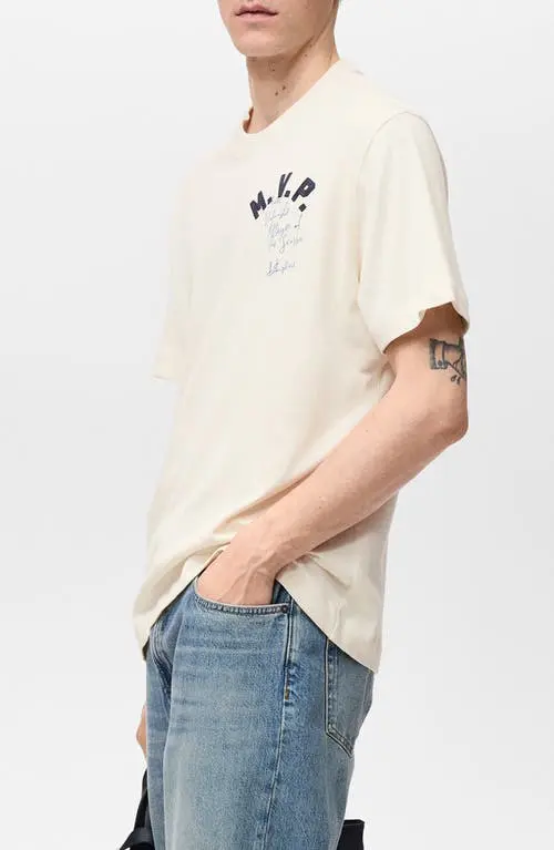 Mango Mvp Embroidered Graphic T-shirt - Ecru