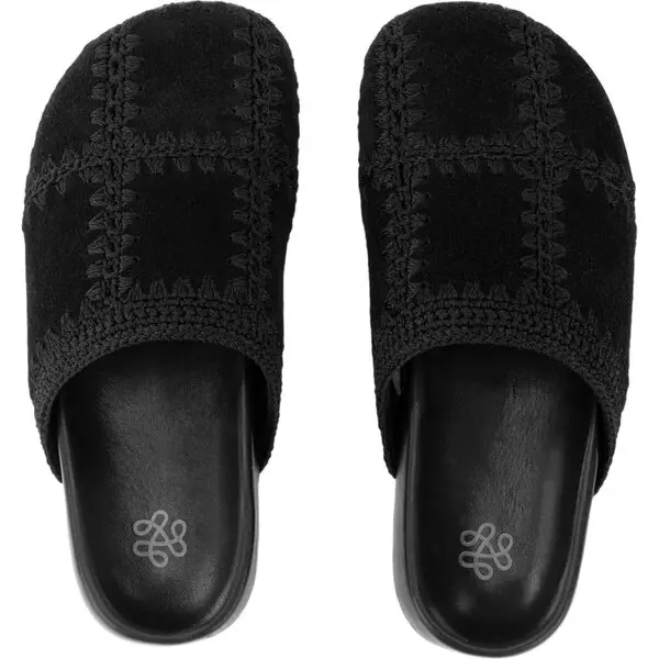 THE SAK Bolinas Suede Clogs - Black Suede Patch