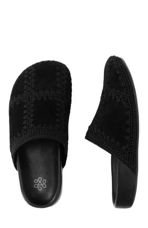 THE SAK Bolinas Suede Clogs - Black Suede Patch