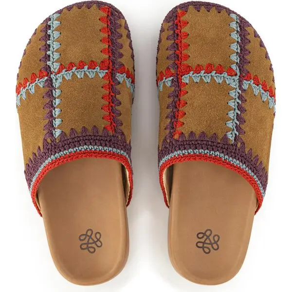 THE SAK Bolinas Suede Clogs - Cedar Multi Patch